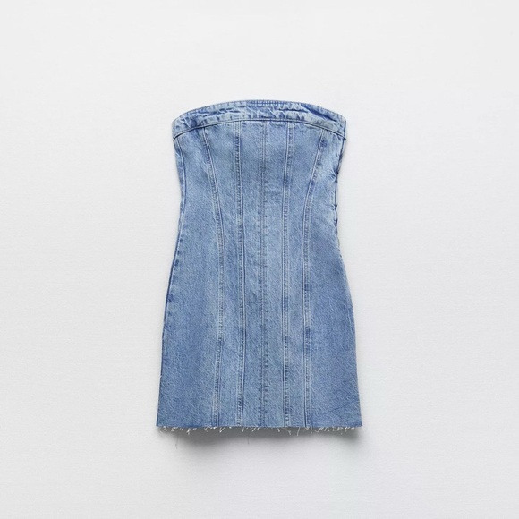Zara | Dresses | Zara Blue Denim Mini Dress | Poshmark